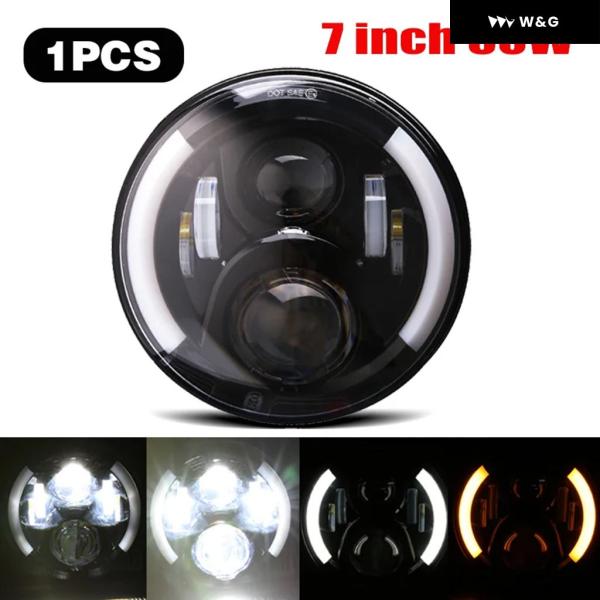 7インチ LED ヘッドライト オフロード 60W 作業灯 12V 24V イエロー ホワイト ラングラー ヘイロー JK ヘッドライト TJ ランドローバー ハーレー カスタム パーツ アクセサリーHign-concerned Chemi...