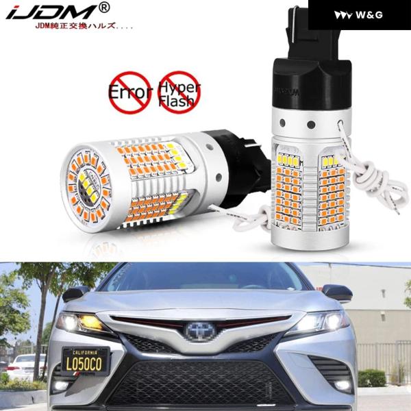 ホワイト/ アンバー 7440 992A T20 LED LED バルブ 2018年以降 トヨタ カムリ L LE SE ハイブリッド デイタイム ランニング/ ウィンカーライト カスタム パーツ アクセサリーHign-concerned ...
