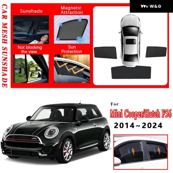 車用メッシュサンシェード ミニハッチ F56 クーパー 2014~2021-24 マグネット式サンシェード フロントガラス ウィンドウバイザー ツールアクセサリー カスタム パーツ アクセサリーProduct application sce...