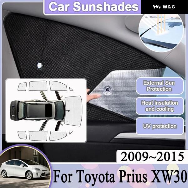 車用フルカバー サンシェード バイザー トヨタ プリウス XW30 2009-12~2015 車用 ブラック シルバー 窓用日焼け防止アクセサリー カスタム パーツ アクセサリーHign-concerned Chemical:NoneTyp...
