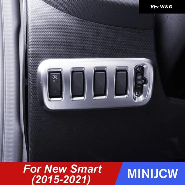 1個 車内 ヘッドライト スイッチ調整 トリム フレーム RESHELLカバー 装飾 SMART 453 FORTWO FORFOURアクセサリー カスタム パーツ アクセサリーHign-concerned Chemical:NoneCat...