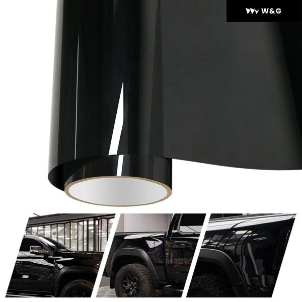 TPU高光沢ブラック7.5ミル車 オートバイ バイク 傷防止自己修復車塗装表面ラップビニール フィルム自己接着 カスタム パーツ アクセサリーHign-concerned Chemical:NoneItem Width:0.5M/0.9M/...