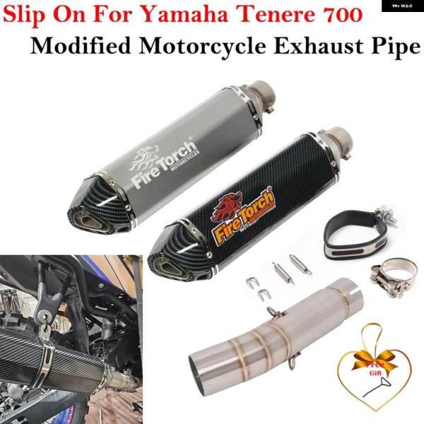 スリップオン ヤマハ テネレ700 XTZ700 700 2019 - 2022 オートバイ バイク エキゾーストエスケープ システム ミドルリンク パイプ マフラー DBキラー カスタム パーツ アクセサリーHign-concerned ...