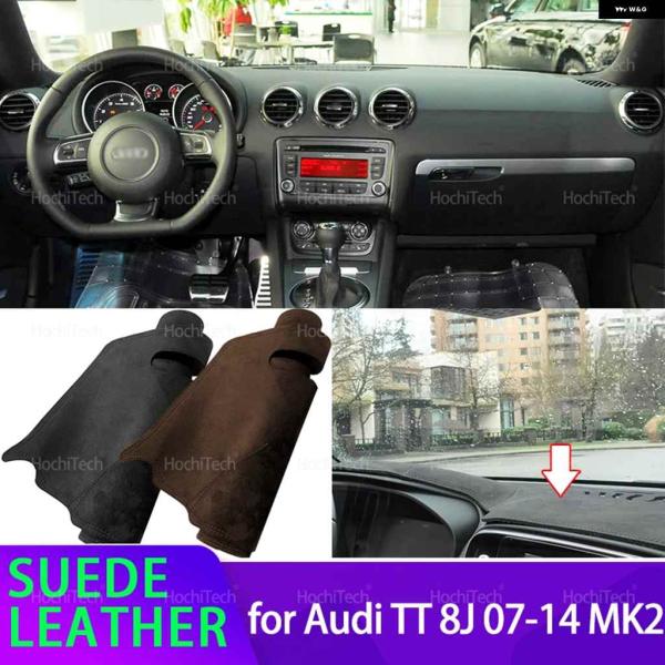 アウディ TT 8J 2007 ~ 2014 MK2 車用ダッシュマット ブラック/ブラウン レザー ダッシュボード カバー スエードレザー ダッシュマット パッド サンシェード アクセサリー カスタム パーツ アクセサリーHign-con...