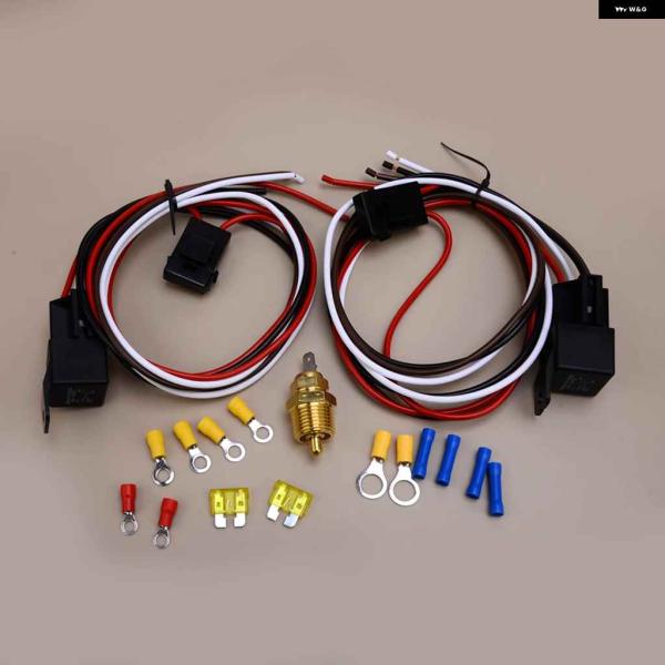 3/8インチ 175~185 デュアル電動ファン エンジン サーモスタット温度リレースイッチセンサーキット 12V カスタム パーツ アクセサリーHign-concerned Chemical:NoneBrand Name:belerOri...