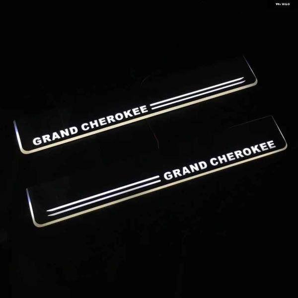トリム ペダル LEDカーライト ドアシル スカッフプレート パスウェイ ダイナミックストリーマー ウェルカムランプ ジープ チェロキー 2015-2021 カーアクセサリー カスタム パーツ アクセサリーHign-concerned Ch...