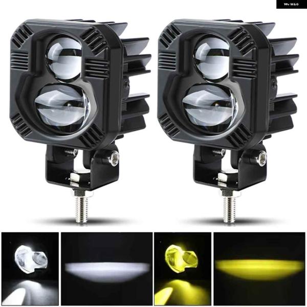3インチ 車用 LED 作業灯 ポッド ハイ/ロービーム オートバイ バイク スポットライト ホワイト/イエロー ドライビング フォグランプ オフロード 4X4 トラック ATV SUV カスタム パーツ アクセサリーHign-concer...