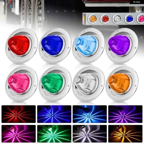 4インチ ビッグ スイカ ライト フランジ ベゼル マウント ブラケット 点滅 サイドマーカー ライト トラック トレーラー ブルドーザー キャンピングカー 12V 24V カスタム パーツ アクセサリーHign-concerned Che...