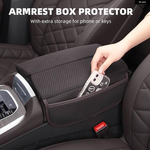 アイスシルク 車用 アームレスト ボックス カバー クッション BMW X5 X6 X7 G05 G06 G07 2019-2024 センター コンソール アームレスト プロテクター パッド アクセサリー カスタム パーツ アクセサリーHi...