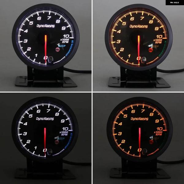 車用オートタコメーター 0-10000 RPM 60MMゲージ RPM ホワイト アンバー ライト ブラックフェイスメーター カーメーター カスタム パーツ アクセサリーHign-concerned Chemical:NoneNumber ...