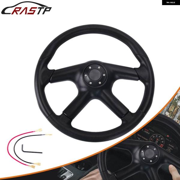 汎用 14インチ 350MM レーシング ステアリングホイール 滑り止めPUレザー カースポーツ ステアリングホイール カーアクセサリー STW080 カスタム パーツ アクセサリーPRODUCT NAME:NEW STYLEHIGN-CO...