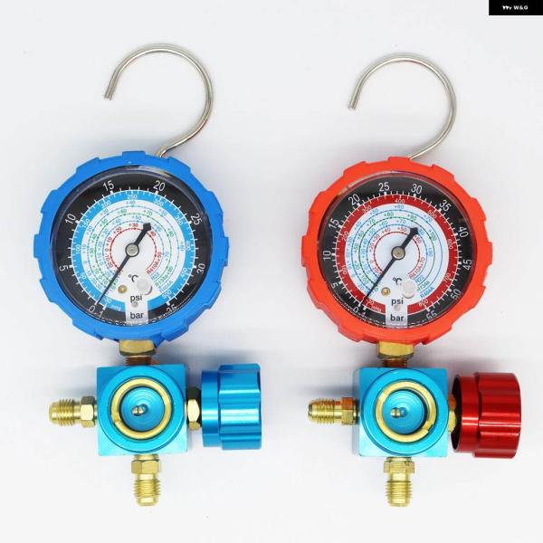 2021年式 エアコン ゲージ R410A R22 R134A R404A 冷媒 マニホールド ゲージ マノメーター バルブ 800PSI/500PSI ビジュアルミラー 付き カスタム パーツ アクセサリーModel Number:Air...