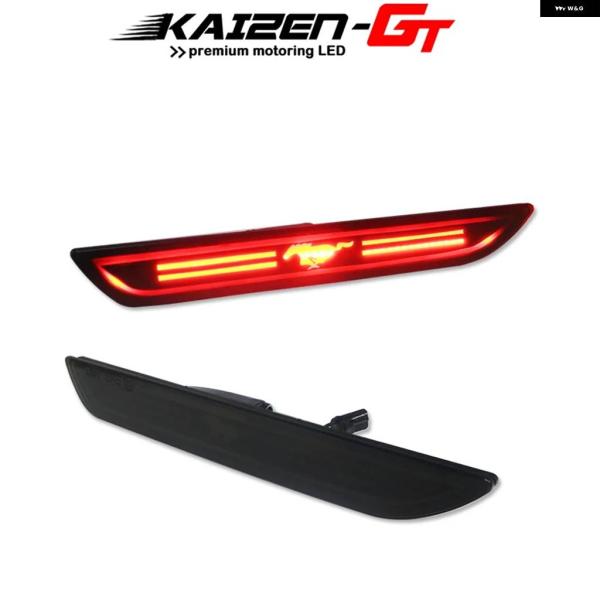 スモークレンズ レッド LED 48-SMD 3D マスタングデザイン リア バンパー サイド マーカーライト 2015-2018 フォード マスタング フェンダー サイド マーカーライト カスタム パーツ アクセサリーHigh-conce...