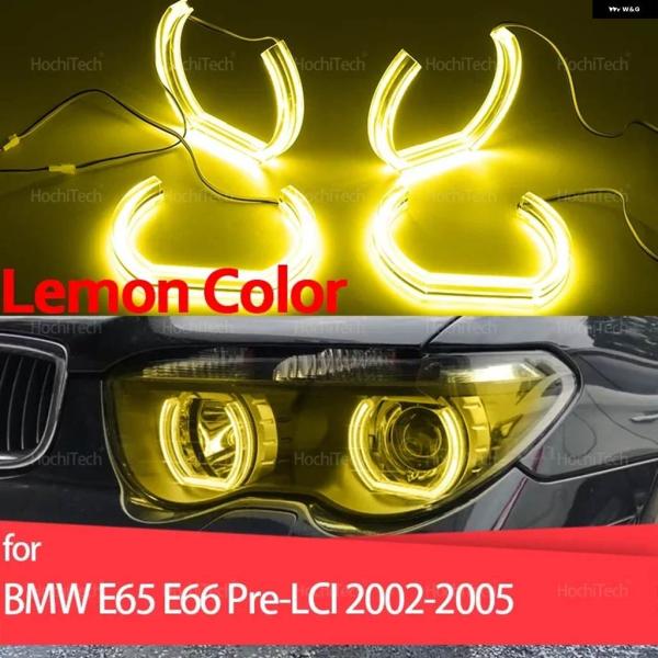 デイライト DRL エンジェルアイ LED CSL スタイル レモンイエロー ヘッドライト リングキット BMW 7シリーズ E65 E66 PRE-LCI 745I 745LI 760LI 760I カスタム パーツ アクセサリーHigh...