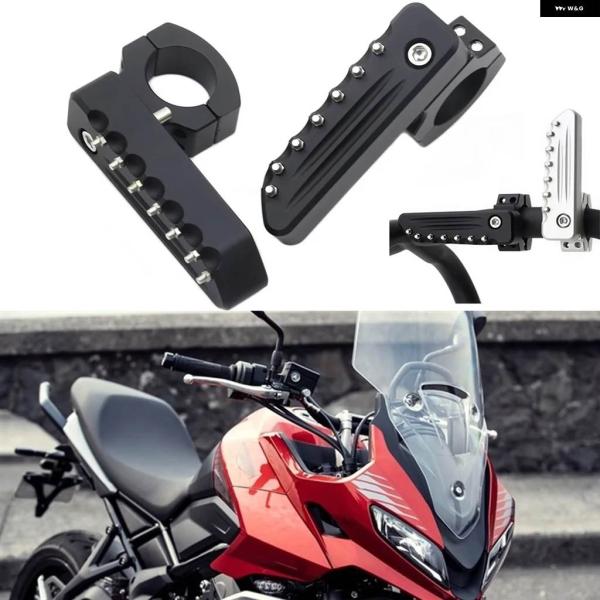 トライアンフ TIGER660 TIGER 800 900 GT PRO RALLY EXPLORER 1200 フロント フットペグ 折りたたみ 式 フットレスト クランプ 22-28MM カスタム パーツ アクセサリーProtectiv...