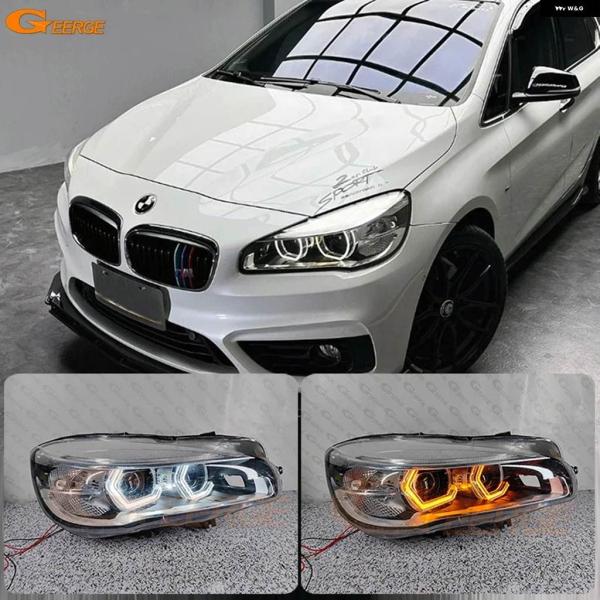 BMW 2シリーズ F45 F46 2013 - 2015 - 18 デイライト ウルトラコンセプト M4 アイコニック スタイル LED エンジェルアイ ハローリング カスタム パーツ アクセサリーHigh-concerned chemi...