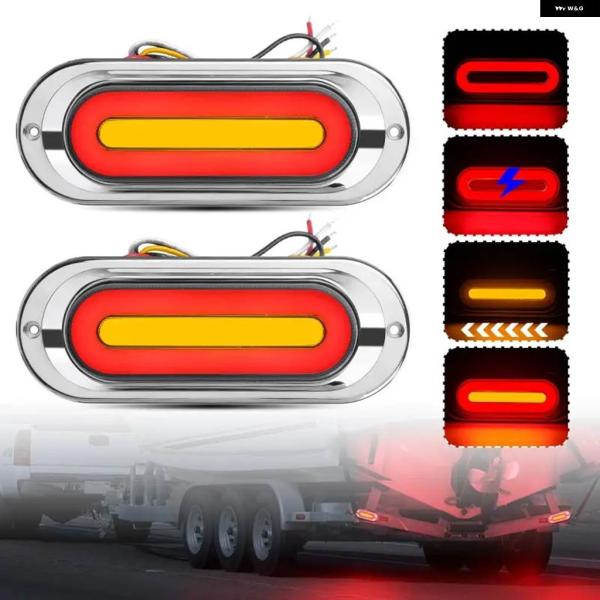 9インチ オーバル 144LED 3イン1 テールライト DRL シーケンシャルウィンカー ブレーキ ストップ ハザード灯 トラック トレーラー 大型 トラック バス ATV 12V 24V カスタム パーツ アクセサリーHigh-conc...