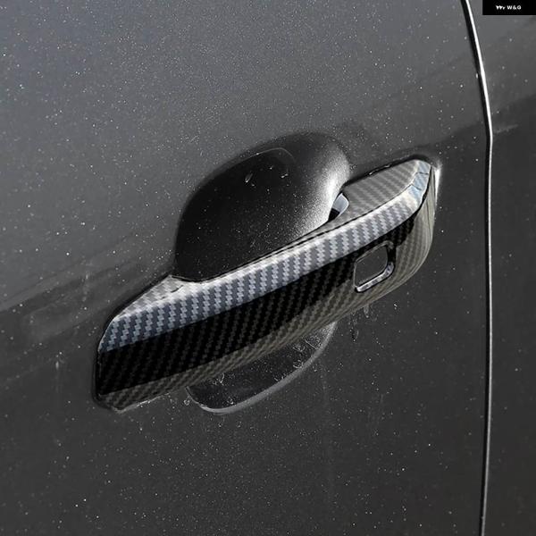 カーボン カラー カー ドアハンドル ドアリストカバー トリム デカール アウディ A4 B9 2017-2019 A5 自動車 外装 アクセサリー ステッカー カスタム パーツ アクセサリーHigh-concerned chemical:...