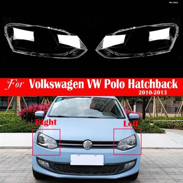 車用フロント ヘッドランプ レンズ オートシェルカバー フォルクスワーゲン VW ポロ 2010 - 13 ランプシェード ランプカバー カスタム パーツ アクセサリーHigh-concerned chemical:A-alpha-C (2...