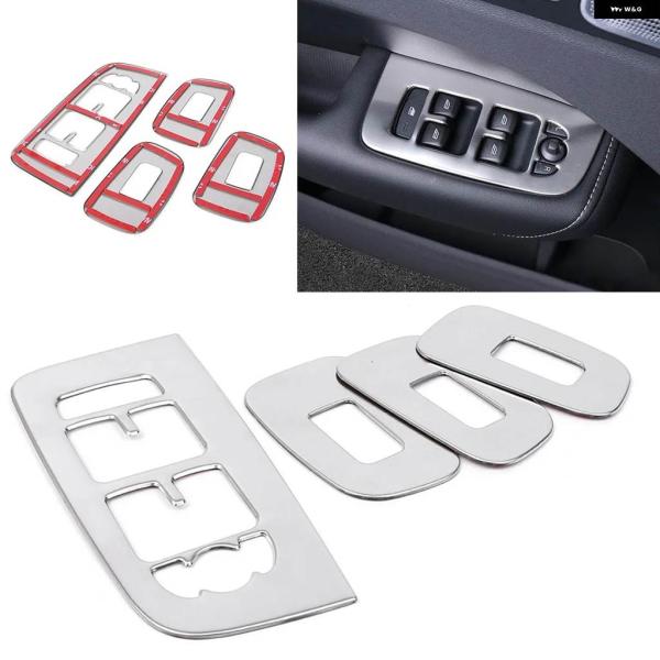 4PCS カー スタイリング インテリア ドアウィンドウリフトレギュレーターカバー プロテクター トリム デコレーション ボルボ XC60 第2世代 2018 2019 カスタム パーツ アクセサリーHigh-concerned chemi...