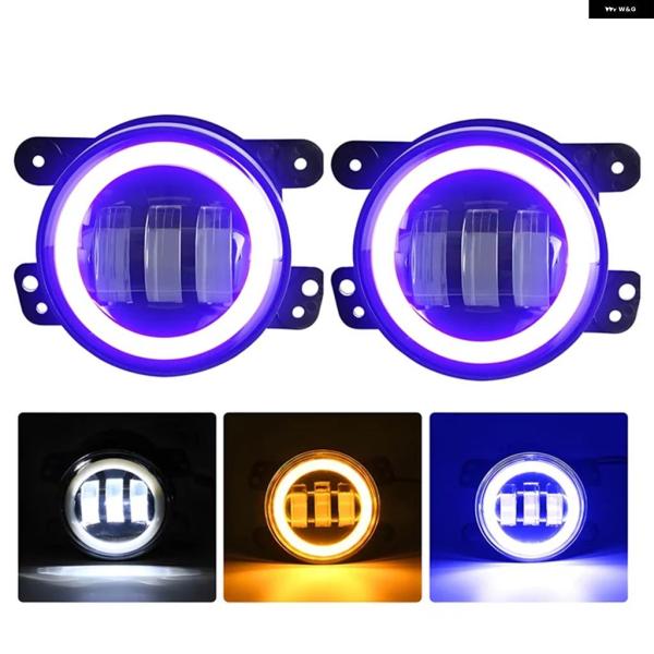 4インチ LED フォグランプ ハローリング ワークライト ジープ ラングラー JKブルー DRL イエロー ウィンカー パーツブルー イエローHigh-concerned chemical:NoneVoltage:12 VOrigin:M...