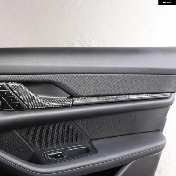 ポルシェ タイカン 2019 - 22 ソフトカーボン カーインナー ドアハンドル カバー トリム ステッカー カーアクセサリーHigh-concerned chemical:NoneItem Weight:300gItem Height:...