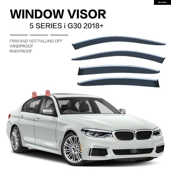 BMW 5 520I 2003-2022 E60 F10 G30 ウィンドウバイザー ウィンド ディフレクター バイザー レインガード ドアバイザー ベントシェード ベントバイザー カスタム パーツ アクセサリーMaterial:Plast...