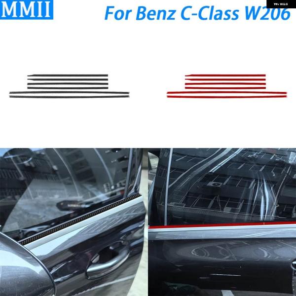 ベンツ C クラス W206 2022-2024 カーボン 外装 ドアウィンドウ パネル ストリップ ステッカー カスタム パーツ アクセサリーHigh-concerned chemical:NoneSticker Placement:Na...