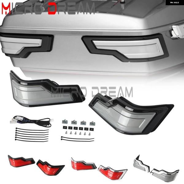 バイク LED ツアーパック ライト リア サドルバッグ ライト ハーレー ロードキング エレクトラ グライド ストリート グライド ロード グライド 2014-2022 カスタム パーツ アクセサリーBattery Included:No...