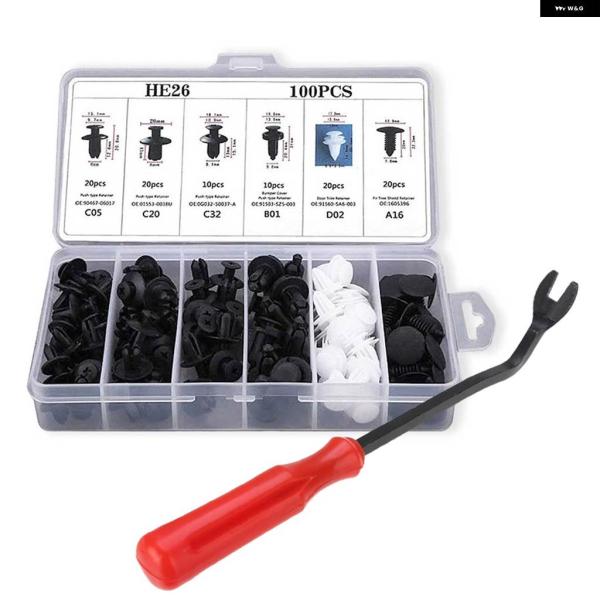 オートファスナークリップ ミックスカーボディ プッシュ リテーナーピンリベット バンパー ドア トリム パネル ファスナーキット カークリップカー カスタム パーツ アクセサリーExternal Testing Certification:...