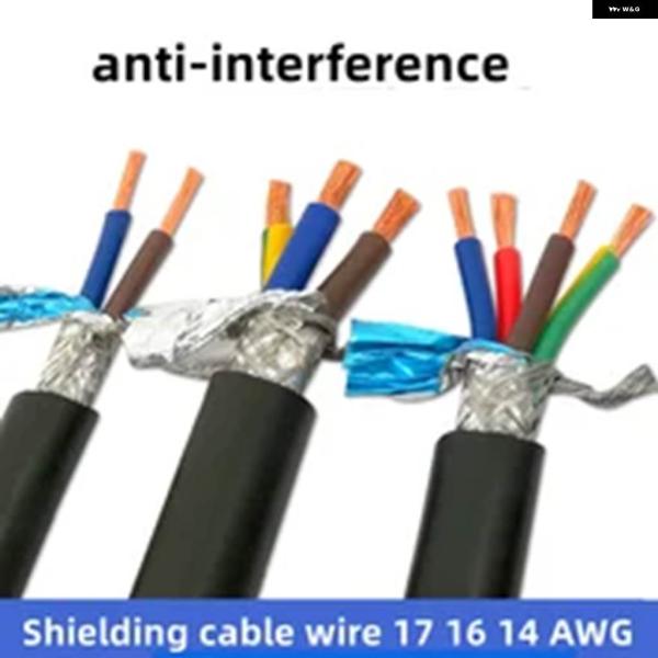 14 AWG シールド ケーブル ワイヤ 17 AWG 16 AWG 2/3/4/5/6 コア 1メートル 純銅 RVVP シールドワイヤ 制御 ケーブル UL2464 信号ワイヤ カスタム パーツ アクセサリーVoltage:81-600...