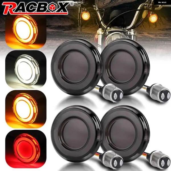 バイク フロント リア 1157 LED ウィンカーライト ブレット DRL インジケーター ランプ ブレーキライト スポーツスター ダイナ ツーリング ソフテイル 12V カスタム パーツ アクセサリーBattery Included:N...