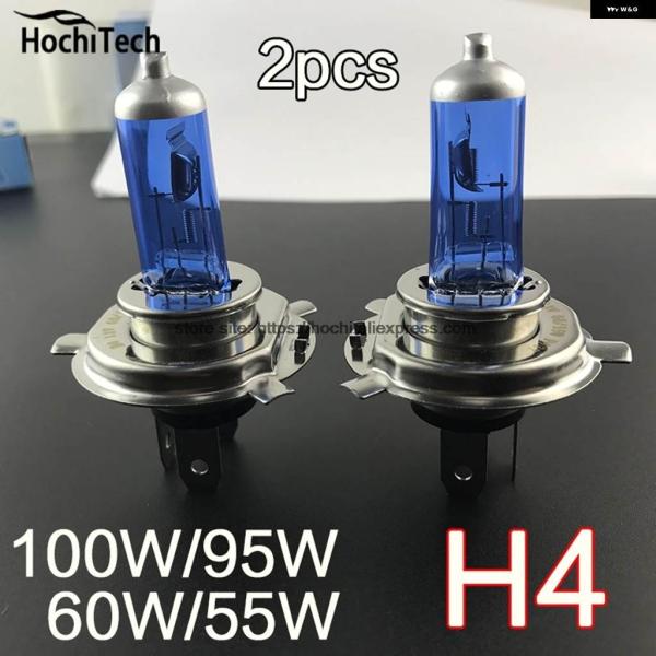 H4 12V 100/90W 65W/50W GEN バルブ 2個 1ペア 6000K 4300K キセノン ダークブルー ガラス カー ヘッドライト ランプ スーパーホワイト イエロー カスタム パーツ アクセサリーHigh-concer...