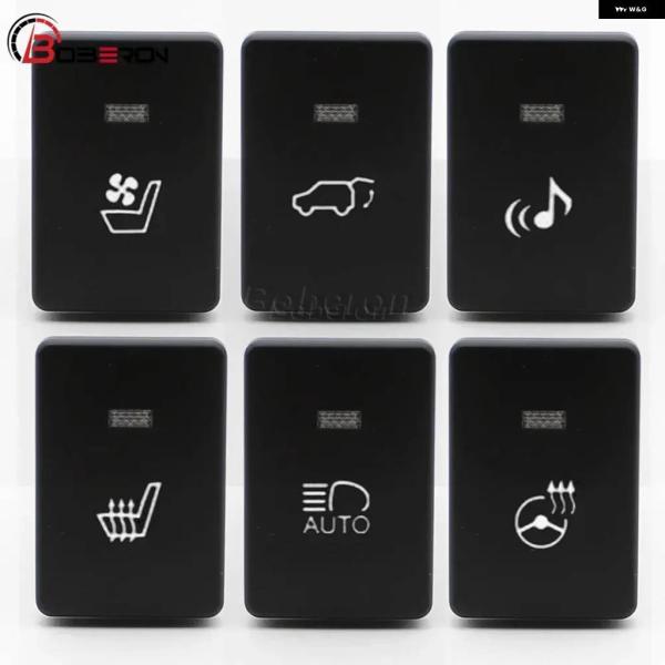 トヨタ カムリ プリウス カローラ用 ブルー LED ライト ステアリング ヒーター プッシュ ボタン スイッチ シート ベンチレーション トランク スイッチ DC12V カスタム パーツ アクセサリーHigh-concerned chem...
