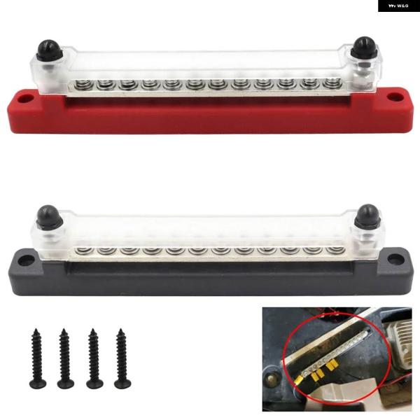 M6 12V バスバー 1/4インチ 電源分配ブロック 150A 電気端子ブロック バスバー トラック ボート車キャンピングカーRVキャラバン用 カスタム パーツ アクセサリーHigh-concerned chemical:NoneSpec...