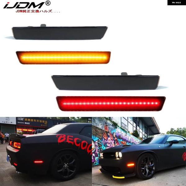 アンバー /レッド フル LED サイド マーカーライト 2008-2020 ダッジ チャレンジャー ウィンカーライト/ パーキング ライト OEMサイドマーカーランプ カスタム パーツ アクセサリーHigh-concerned chemi...