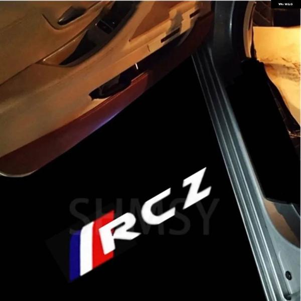 2個 LED 車用ドアウェルカムライトプロジェクター プジョー RCZ 2010-2015 2016 ゴースト OW カーテシーランプ 装飾 カスタム パーツ アクセサリーHigh-concerned chemical:NoneSpecia...