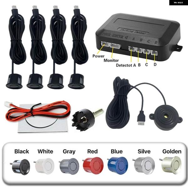 FIRST SAFE 12V 22MM 車用 パーキング センサーキット 4センサー ブザー バックレーダー音ハザード インジケーター プローブ システム カスタム パーツ アクセサリーHigh-concerned chemical:Non...