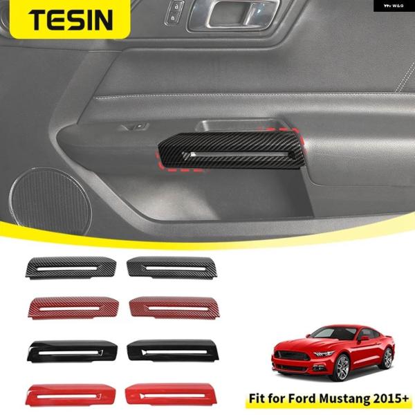 ABSカーボンインナー ドアハンドル 装飾 カバー トリム フォード マスタング 2015 - 19-2024 車内パーツ カスタム パーツ アクセサリーHigh-concerned chemical:NoneSpecial Feature...
