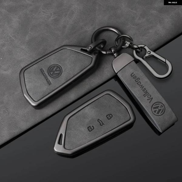 レザー製カーキーケース フルカバー シェル VW フォルクスワーゲン ID.3 ID.4 ゴルフ 8 2022 2023 MK8 キーレスキー チェーン カスタム パーツ アクセサリーHigh-concerned chemical:None...