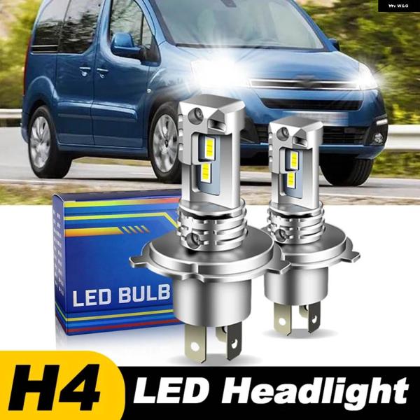 1個 /2個 シトロエン ベルランゴ MK1 MK2 1996-2017 車用 12000LM H4 9003 HB2 LED ヘッドライト ハイ/ロービーム バルブ 6000K ホワイト カスタム パーツ アクセサリーHigh-conce...