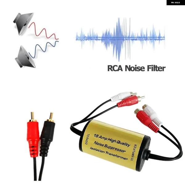 60W RCA オーディオ ノイズ フィルター サプレッサーグランドループ絶縁体カーホームスペアパーツ ステレオ 2RCAオス2RCAメスツール カスタム パーツ アクセサリーHigh-concerned chemical:NoneVolt...