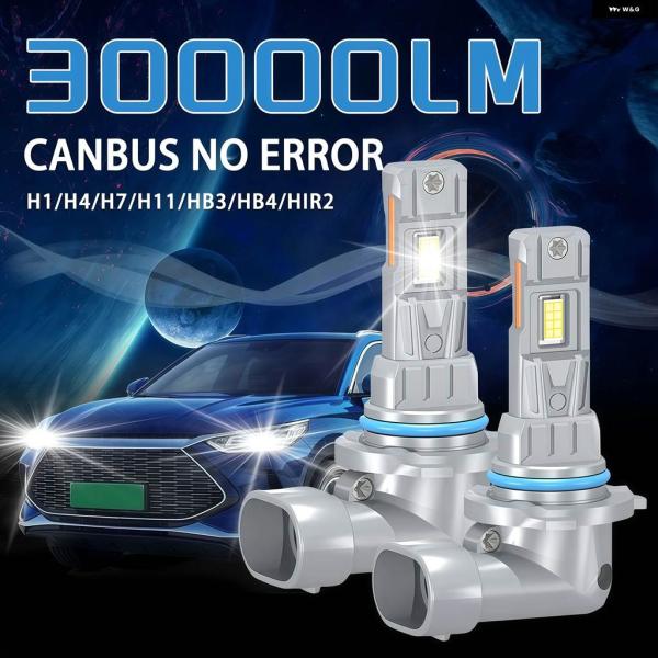 6000K HB4 LED CANBUS ヘッドライト 300W 30000LM 1:1 ミニサイズ ファンレス フロント フォグランプ H1/H4/H7/H11/HB3/HIR2 CSP ハイ/ロービーム バルブ カスタム パーツ アクセ...