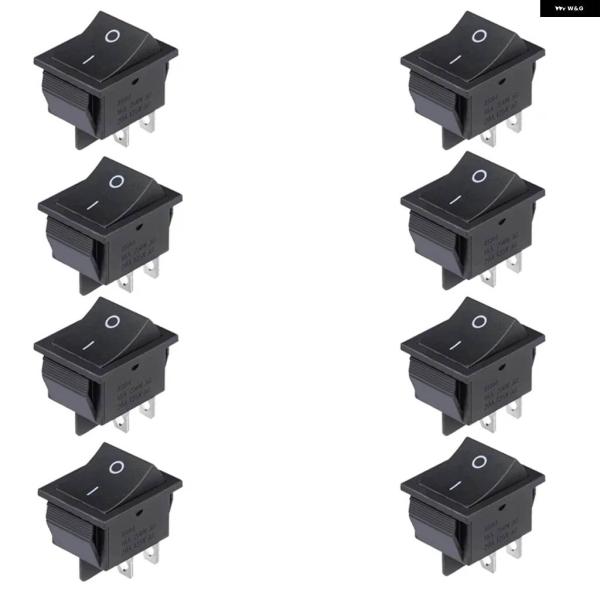 8個 ロッカースイッチ DPST 40A 12V DC 4ピン 2ポジションスイッチ オンオフ トグルスイッチ 30A 250V AC 120V T125 KCD2 KCD4 ロッカースイッチ カスタム パーツ アクセサリーHigh-con...