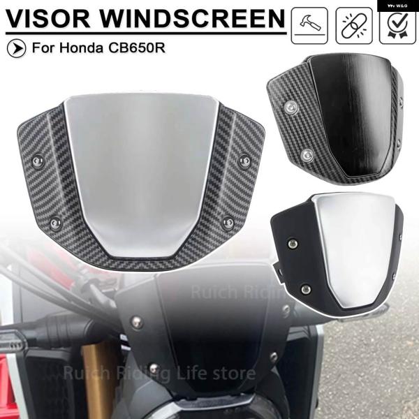 バイク バイザー ウインドスクリーン ブラケット ホンダ CB650R 650 R 2019-2024 2025 ABSウインド ディフレクター フロントスポーツウインドシールド カスタム パーツ アクセサリーHigh-concerned ...