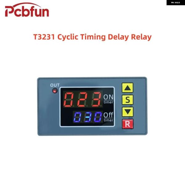 T3231 周期タイミング遅延リレー DC12V 24V AC110-220V 赤と青デュアル ディスプレイ 遅延リレー モジュール タイミングリレースイッチ カスタム パーツ アクセサリーApplicable Object:Electro...