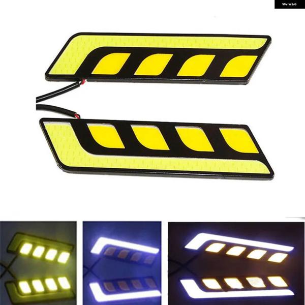 2個 デュアルカラー LED バルブ ホワイト アンバー 車用 COB デイタイム ランニングライト ウインカーライト DRL 防水 フォグランプ 12V ライト カスタム パーツ アクセサリーHigh-concerned chemical...