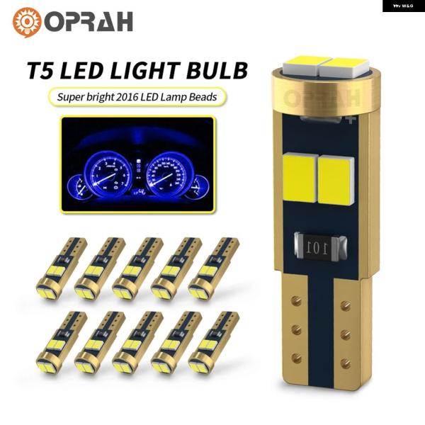 10個 T5 LED 電球 W3W W1.2W LED CANBUS 車内 ライト ダッシュボード ウォーミングランプ インジケーター ウェッジ オート ランプ 12V パーツ アクセサリーBrand Name:OprahOrigin:Ma...