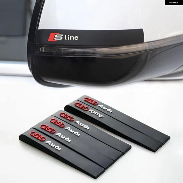 アウディ ゴム製 ストリップ 車ドア防止 ステッカー SLINE A3 A4 A6 A5 Q5 A1 Q7 Q3 Q2 Q8 A7 A8 TT S1 SQ5 RSQ3 6個 パーツ アクセサリー6Pcs Rubber Strip Car D...
