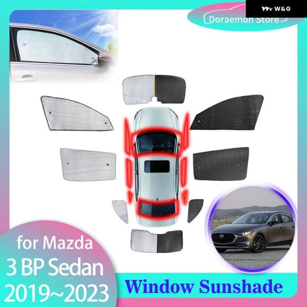 フルカバー サンシェード マツダ 3 BP アクセラ セダン 2019~2023 フロントウィンドウカーテン リアウインドシールド バイザー マット サンプロテクションアクセサリー カスタムパーツ アクセサリー 交換用部品Product a...